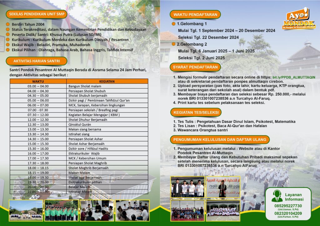Brosur Santri Baru - Ponpes Al-Muttaqin Cirebon